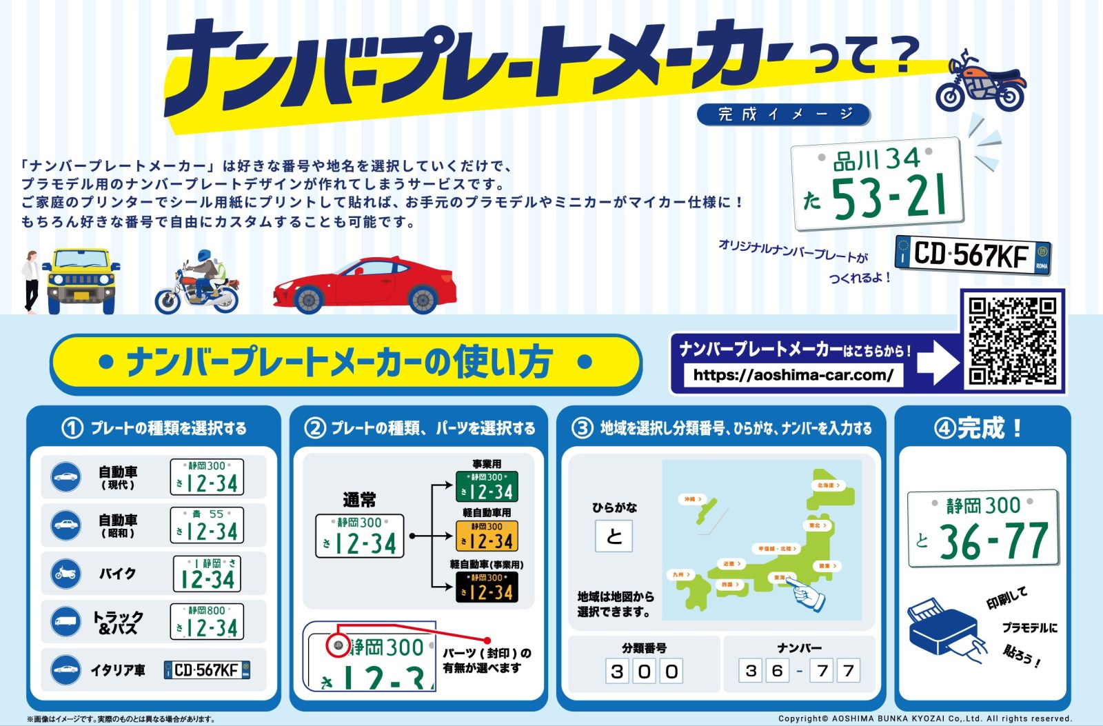 自動車のプラモに超速でナンバープレートを貼り付けろ！／アオシマ ナンバープレートメーカー | nippper: ニッパーを握るすべての人と、プラモデルの楽しさをシェアするサイト